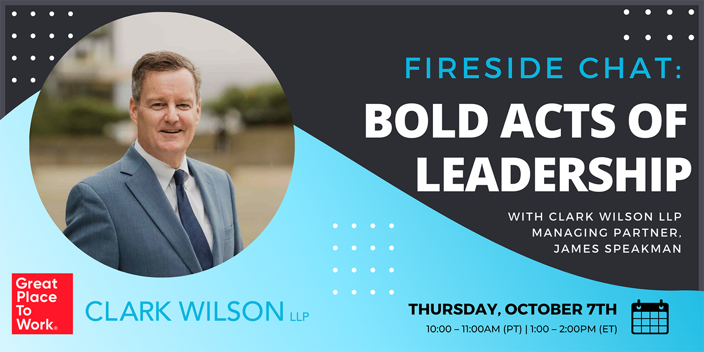 Great Place To Work® Interviews James Speakman in Bold Acts of ...