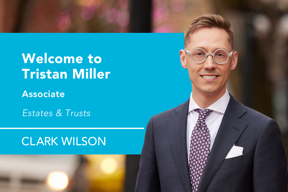 Welcome to New Associate, Tristan Miller!