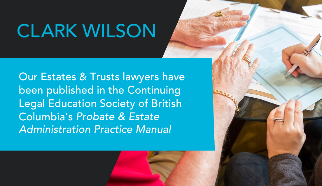Our Estates & Trusts lawyers have been published in the Continuing ...